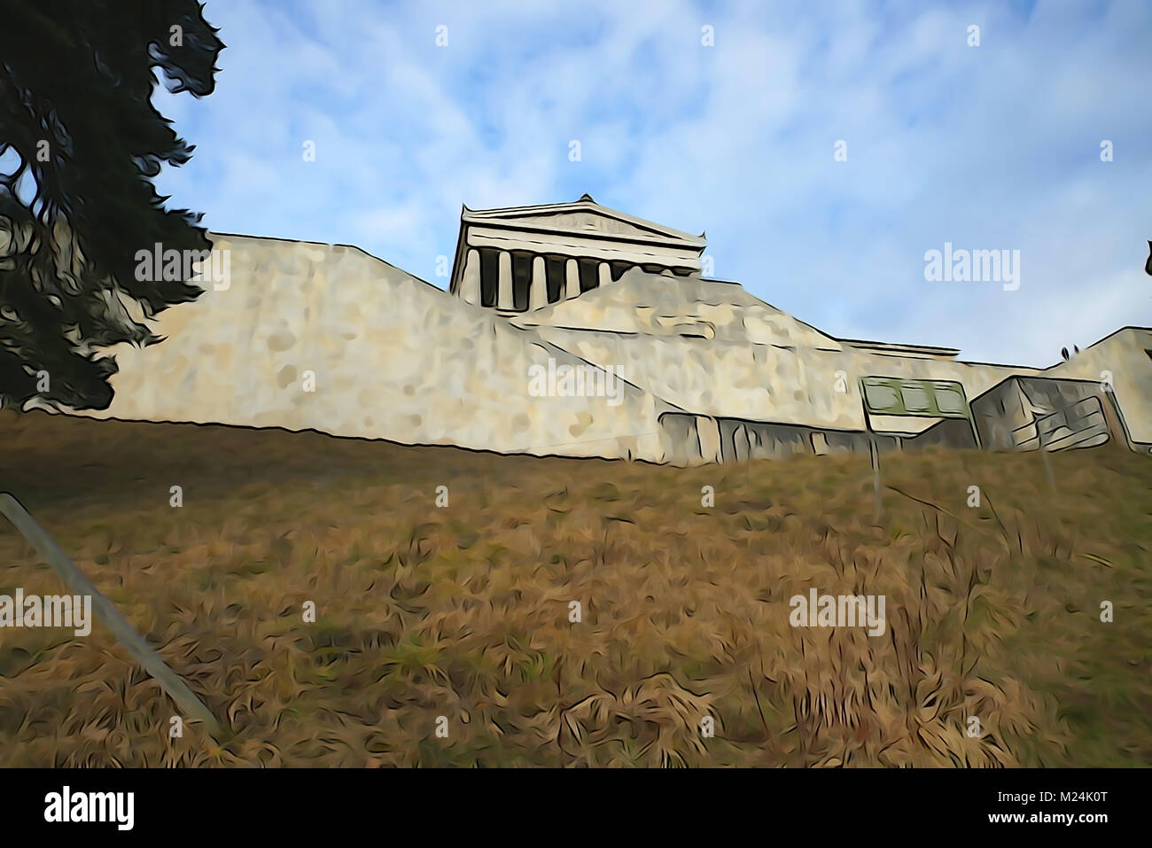 Memorial Walhalla in Donaustauf in the Bavarian district of Memorial ...