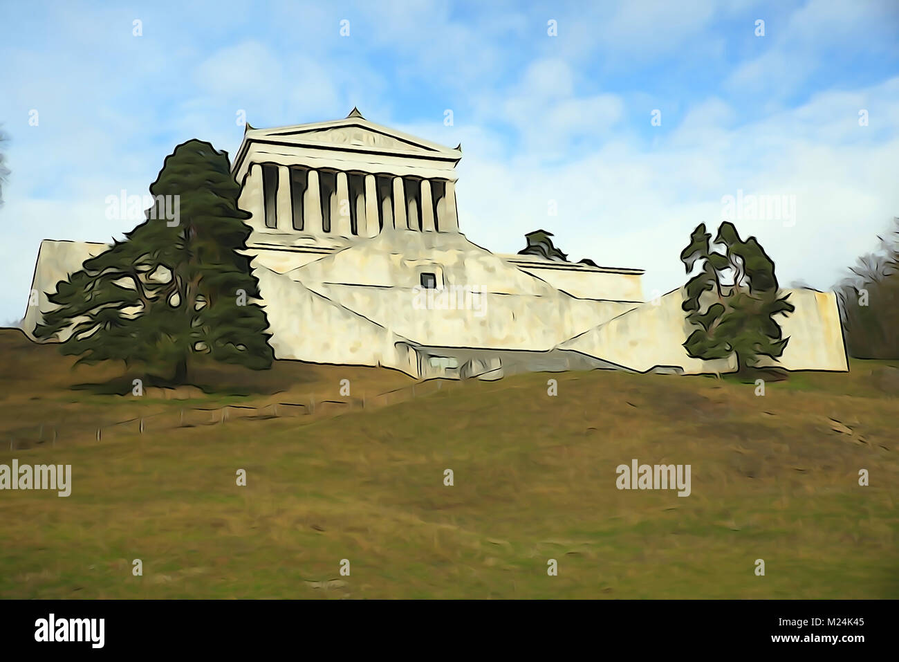 Memorial Walhalla in Donaustauf in the Bavarian district of Memorial ...
