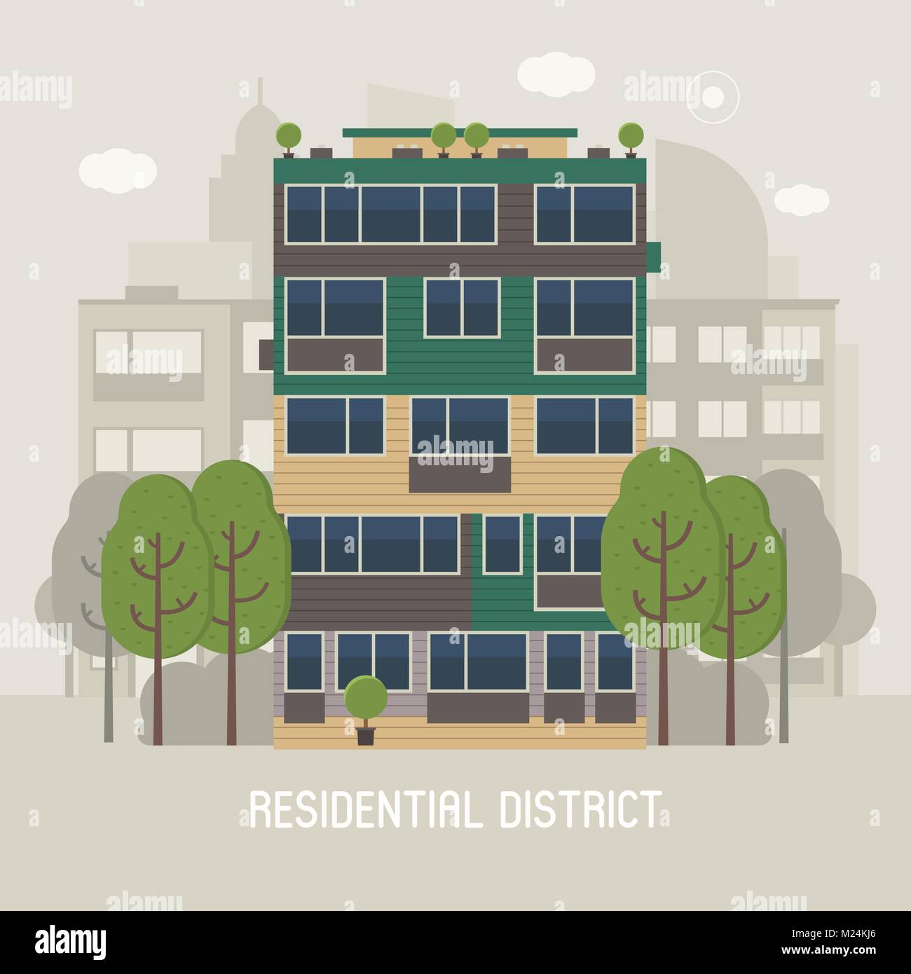 Minimalistic residential building apartment Stock Vector Images - Alamy