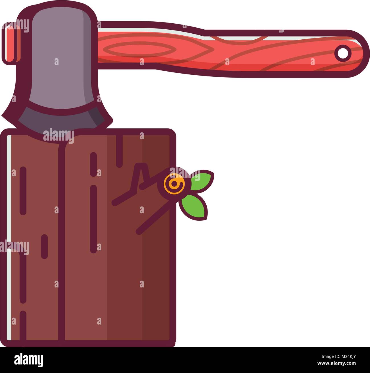 Axe Chopping Wood Icon Stock Vector Image & Art - Alamy