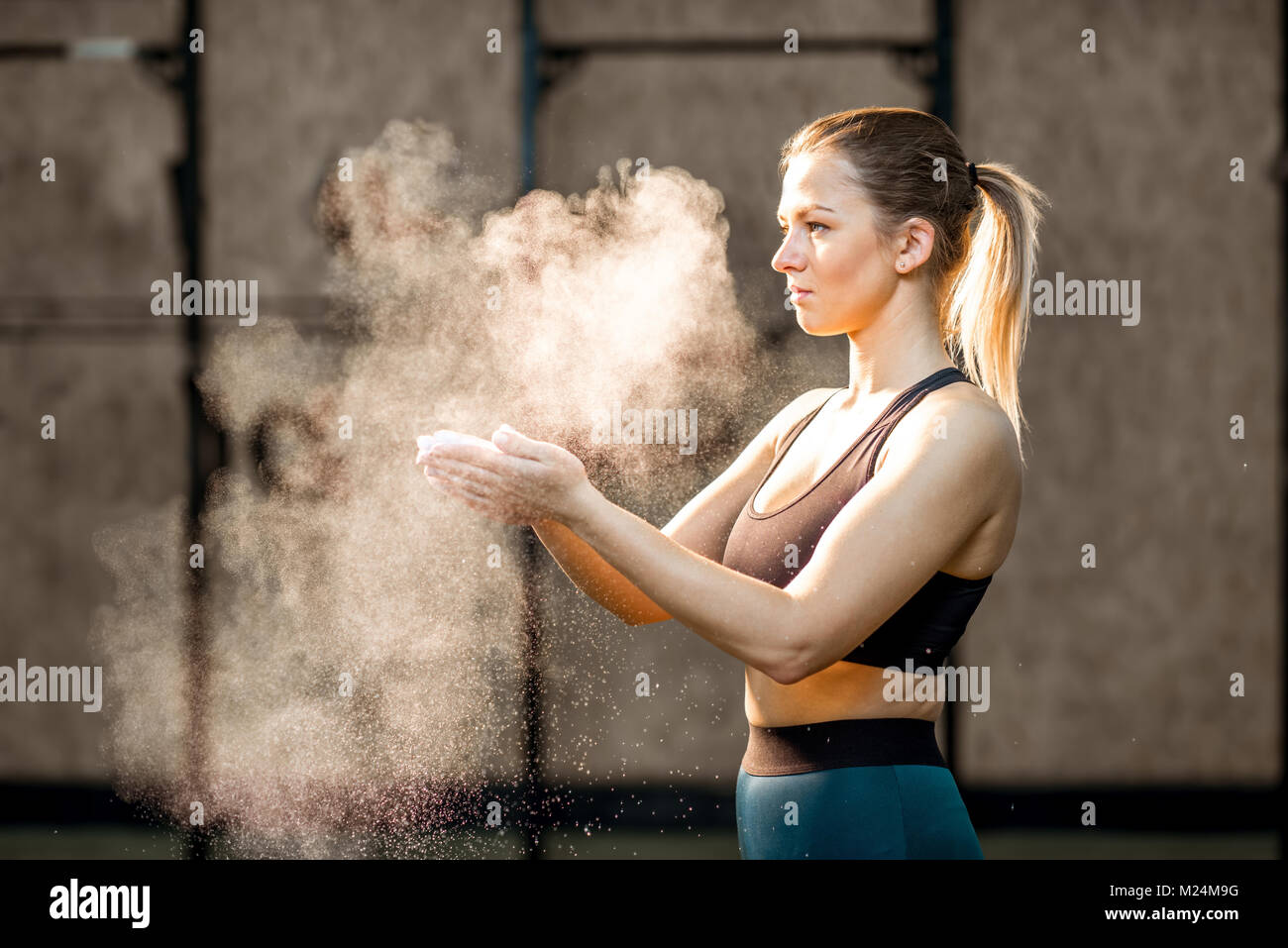 Woman gymnast portrait Stock Photo - Alamy