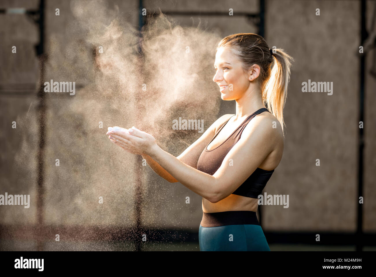 Woman gymnast portrait Stock Photo - Alamy