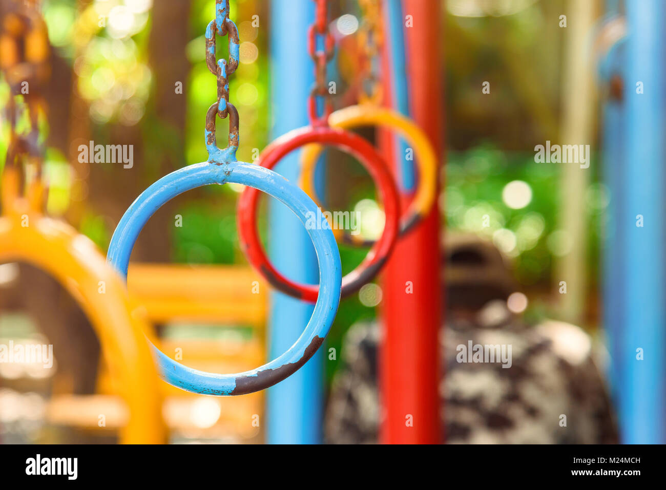Playground children swing bar hi-res stock photography and images - Alamy
