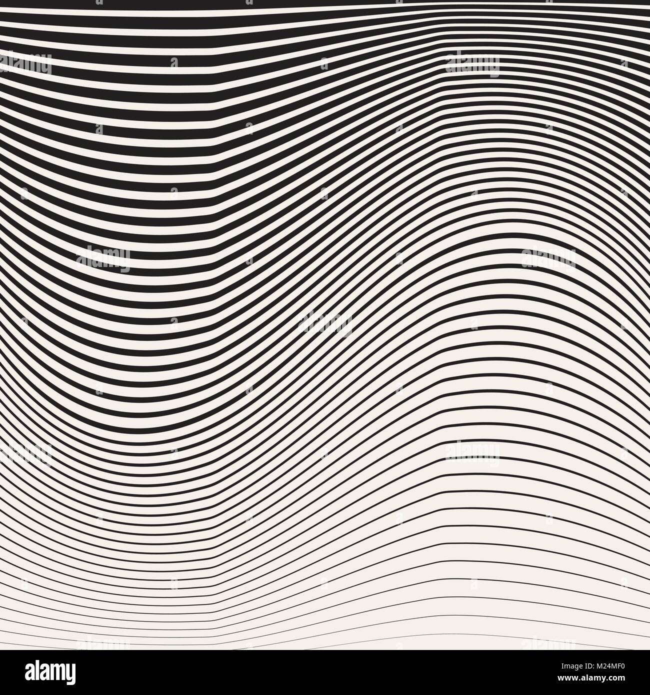 Abstract black and white halftone vertical waves stripes pattern ...