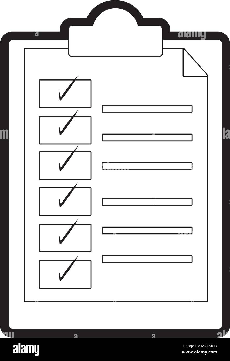 line folder with document paper and check list Stock Vector Image & Art ...
