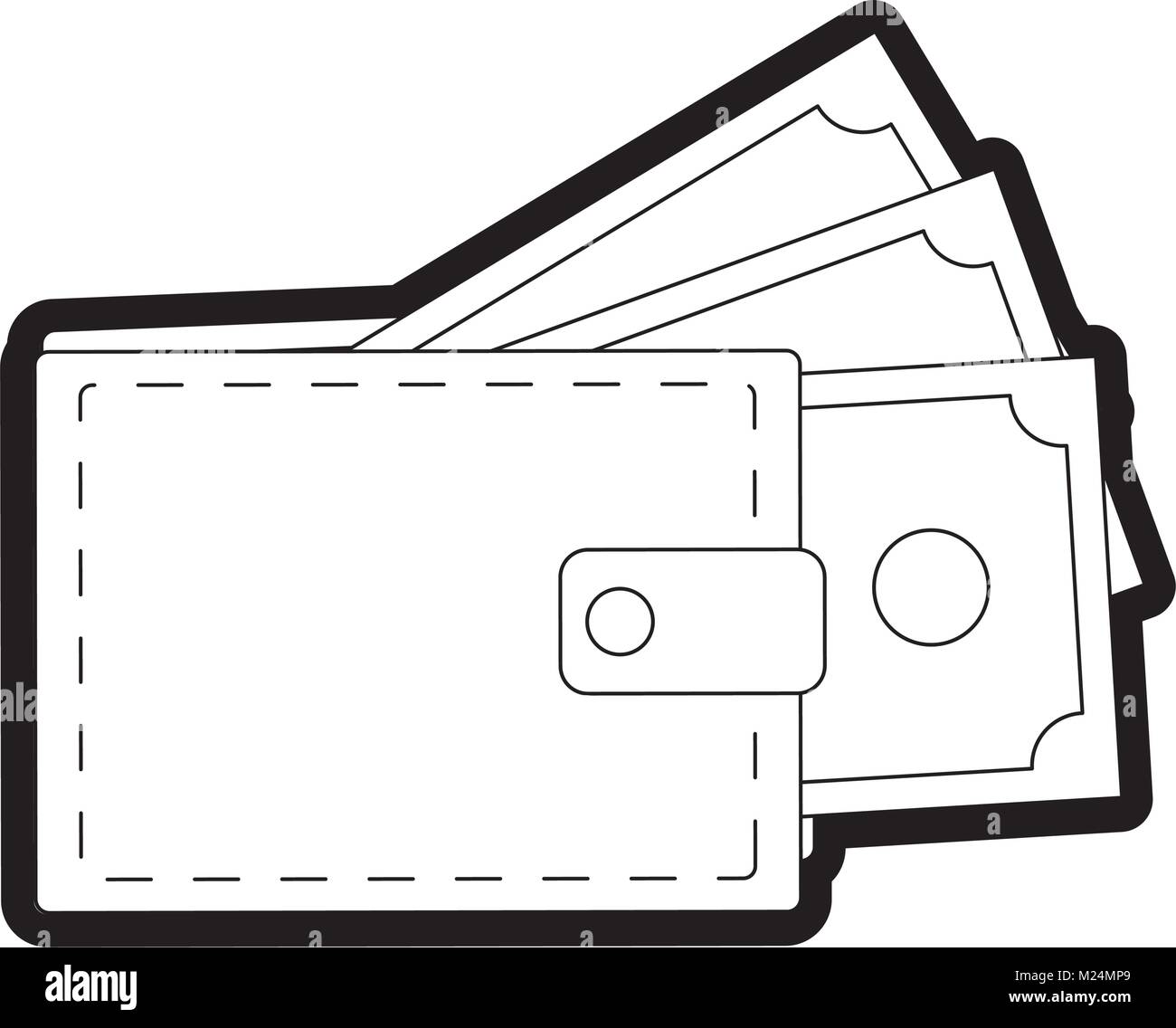 line wallet with bill cash money guarded Stock Vector Image & Art - Alamy