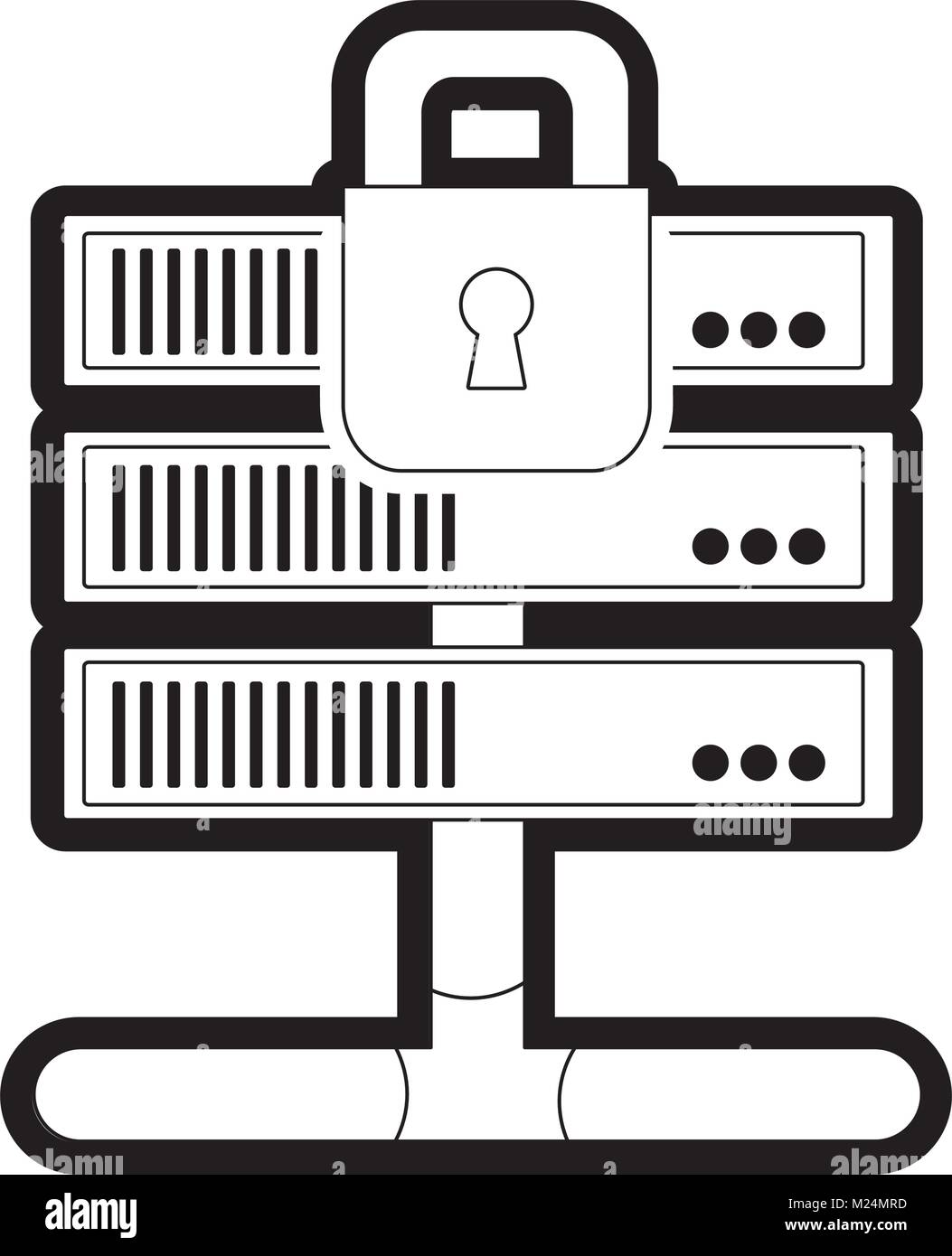 line wifi router technology with padlock security Stock Vector Image ...