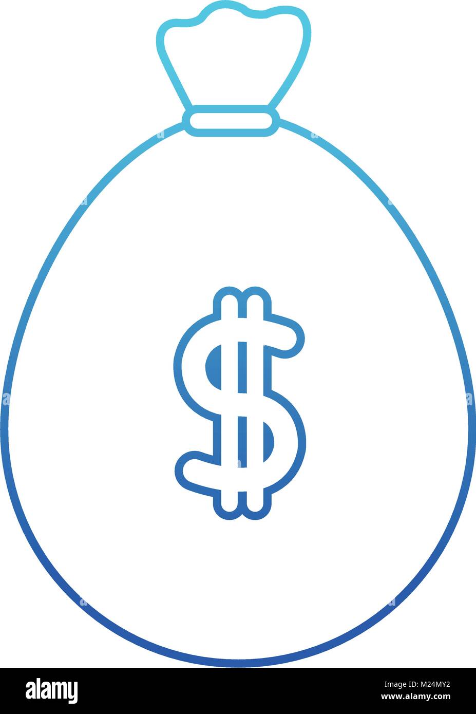 blue line bag to save cash money with peso symbol Stock Vector Image ...