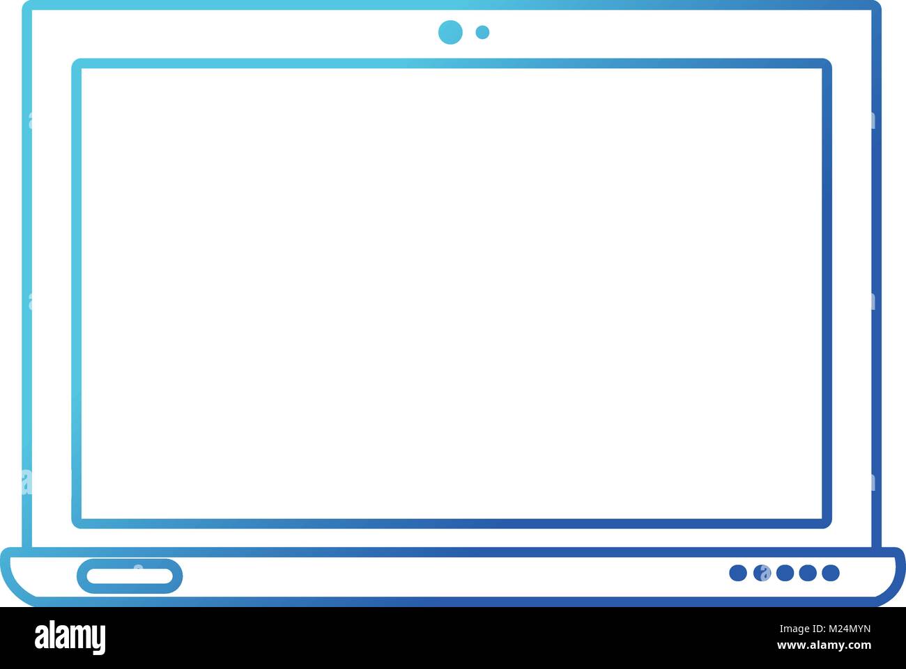 blue line electronic screen laptop technology icon Stock Vector Image ...