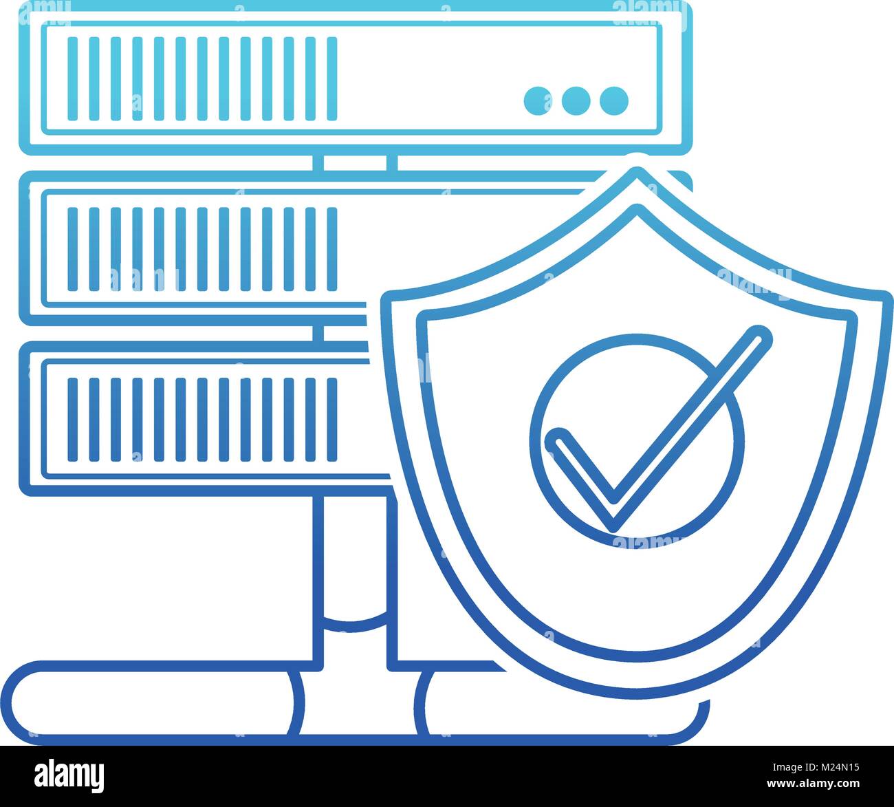 blue line wifi router technology with shield security Stock Vector ...