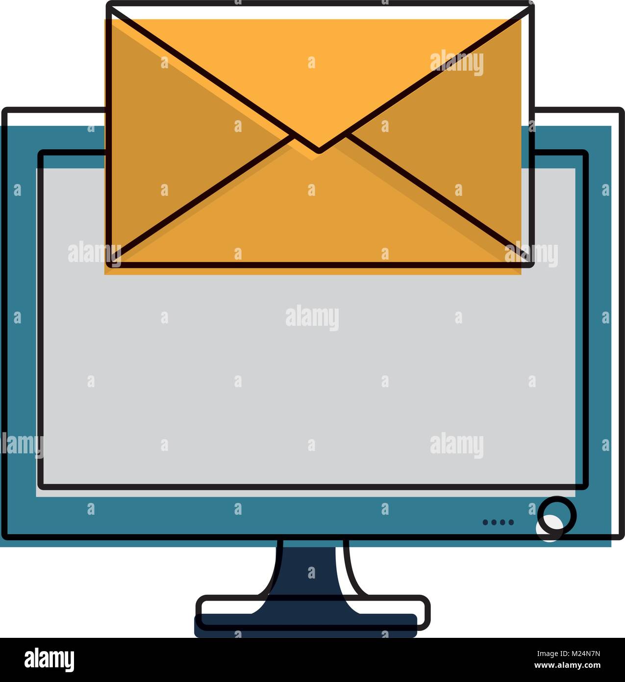 color screen computer with text letter message Stock Vector Image & Art ...