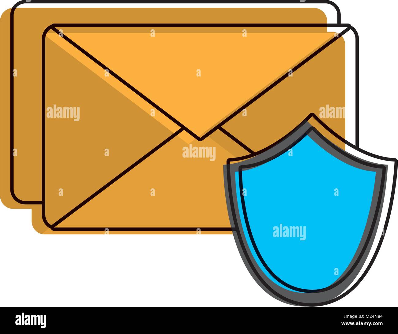 color e-mail letter message with security shield Stock Vector Image ...