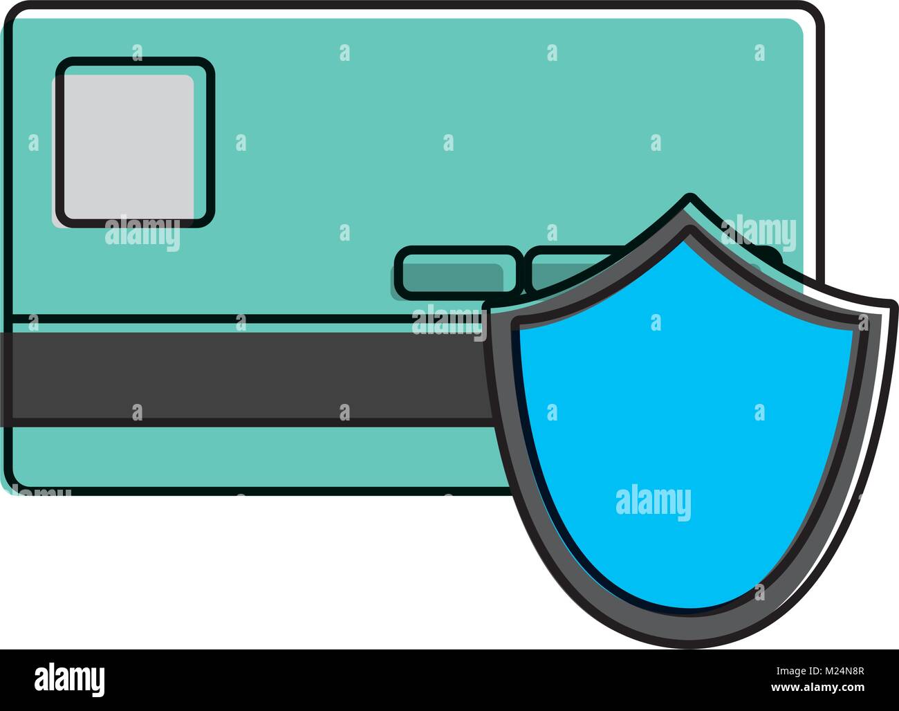 color digital credit card with shield security Stock Vector Image & Art ...