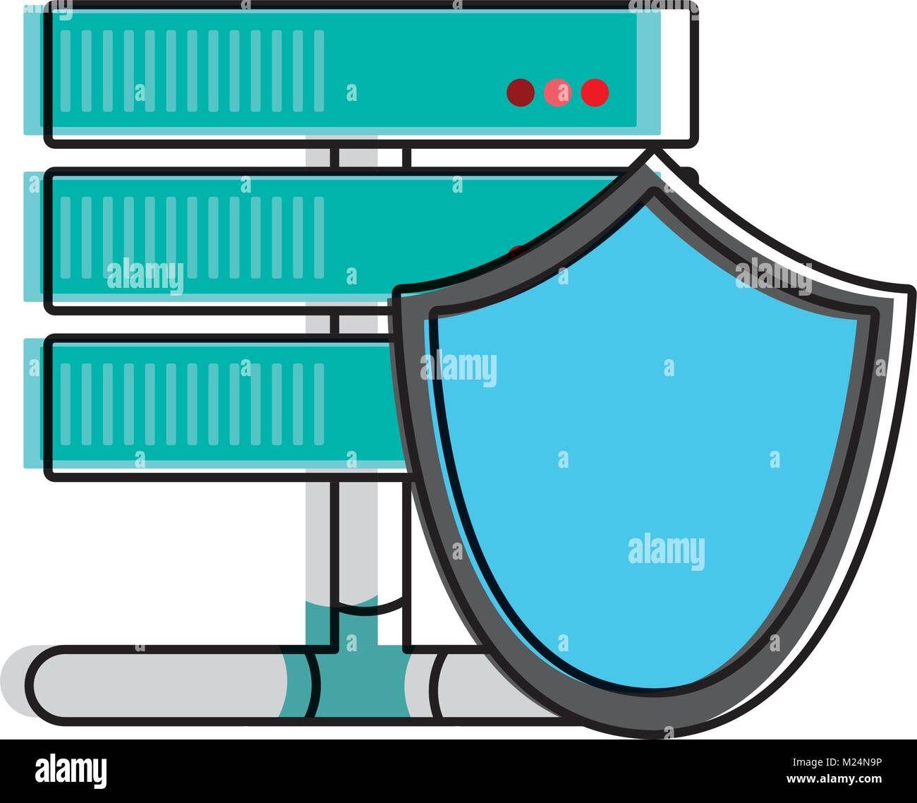 color wifi router technology with shield security Stock Vector Image ...