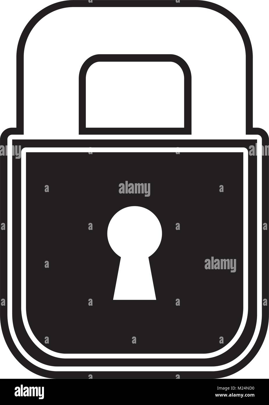 Silhouette Padlock Object To Security And Protection Symbol Stock Vector Image And Art Alamy
