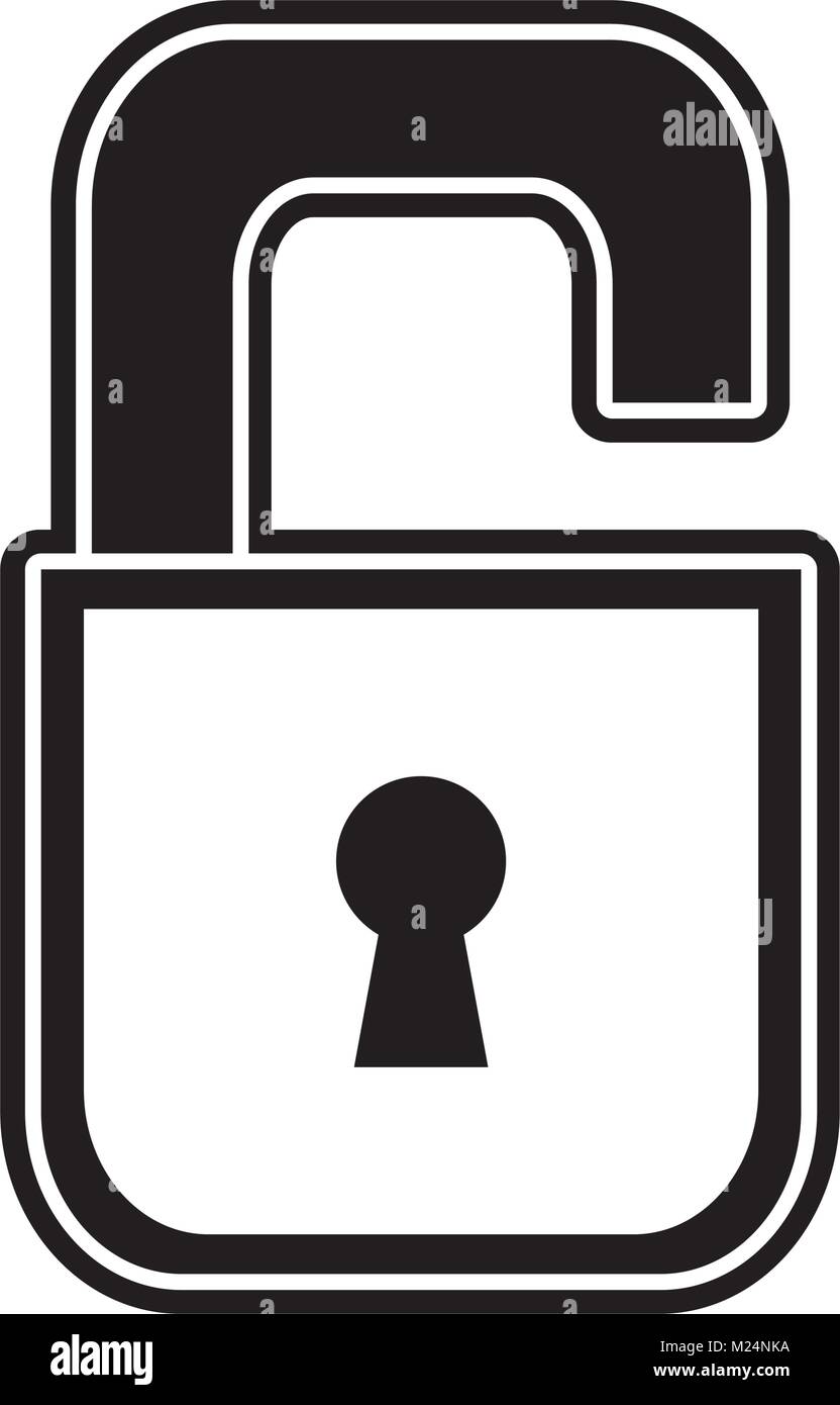 Silhouette Security Open Padlock Object Protection Stock Vector Image And Art Alamy