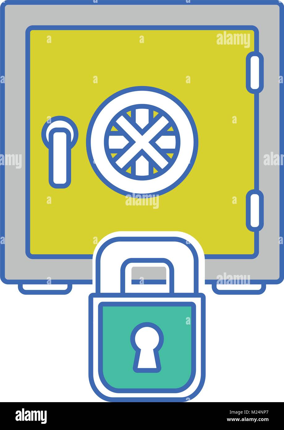 strong box object and padlock security Stock Vector Image & Art - Alamy