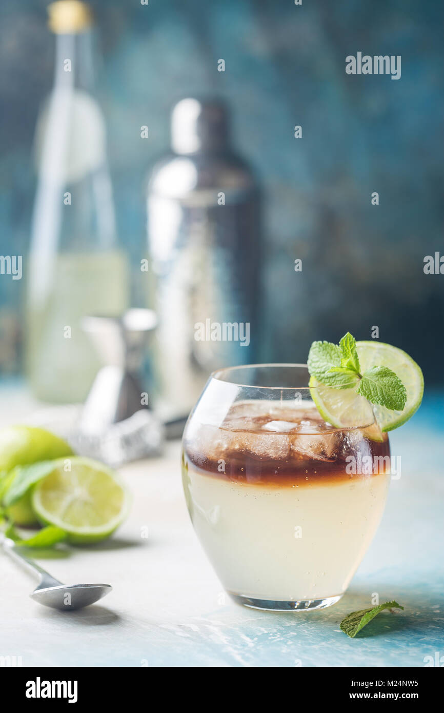 Refreshing layer cocktail Stock Photo - Alamy