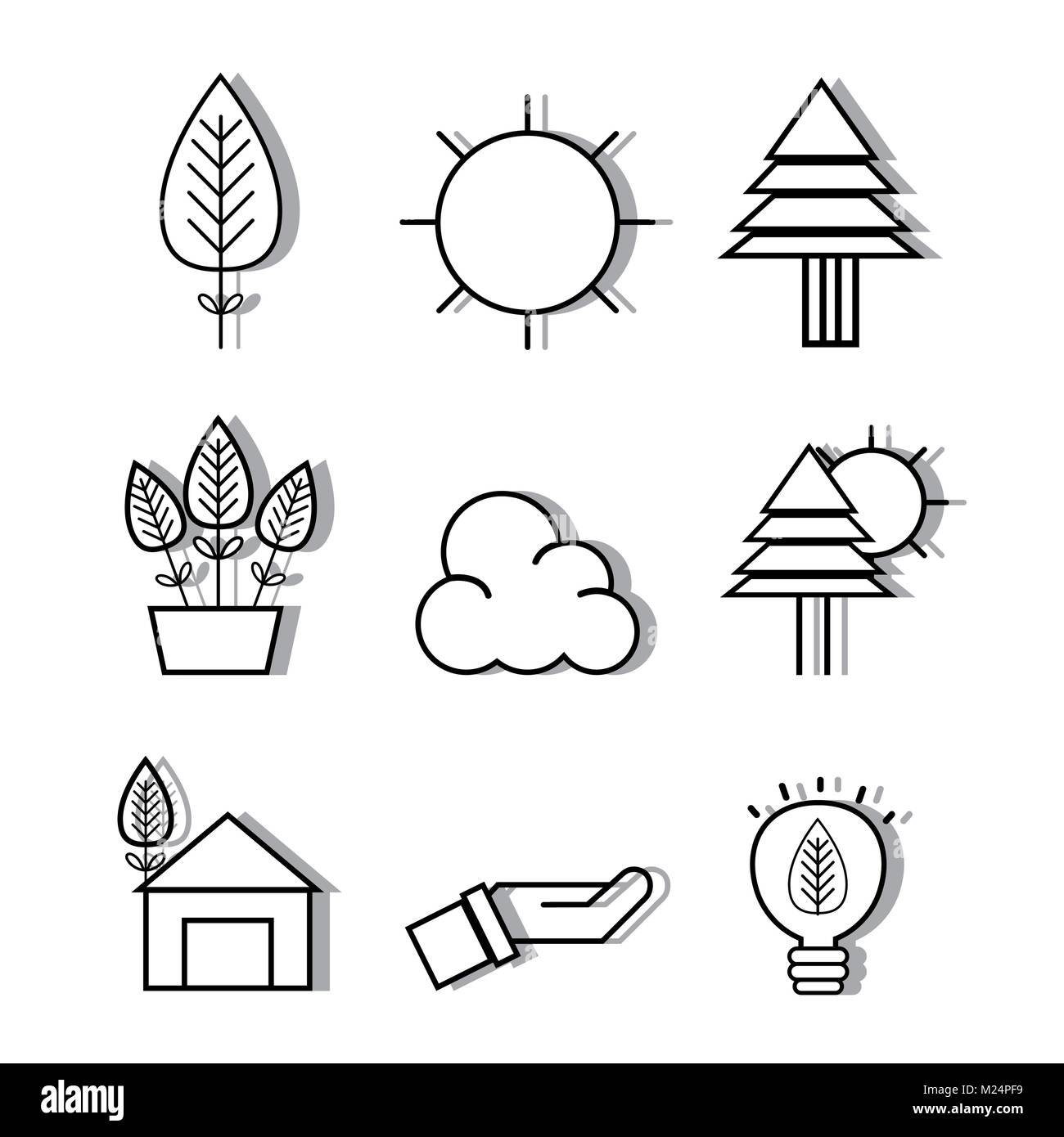 set linear flat design icons Stock Vector Image & Art - Alamy