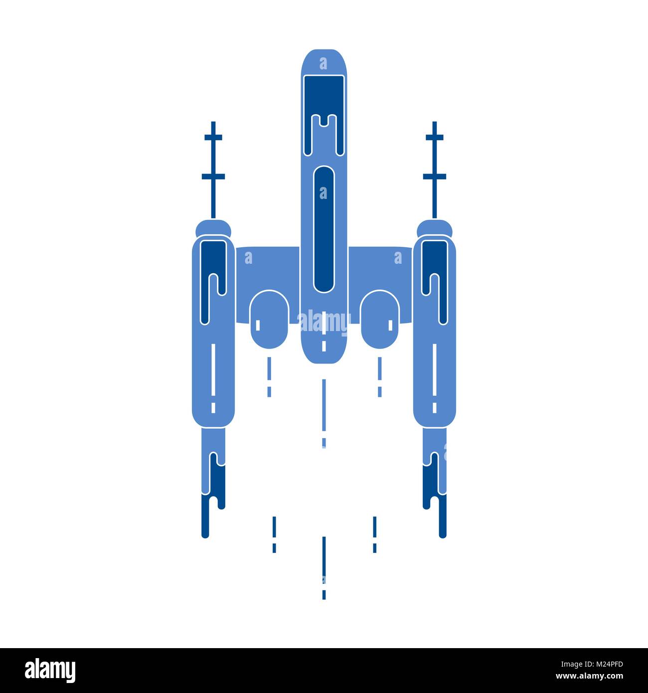 Spaceship. Space exploration, science, technology. Design for banner ...