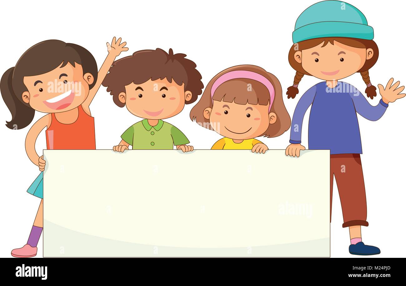 Banner template with cute children illustration Stock Vector Image ...