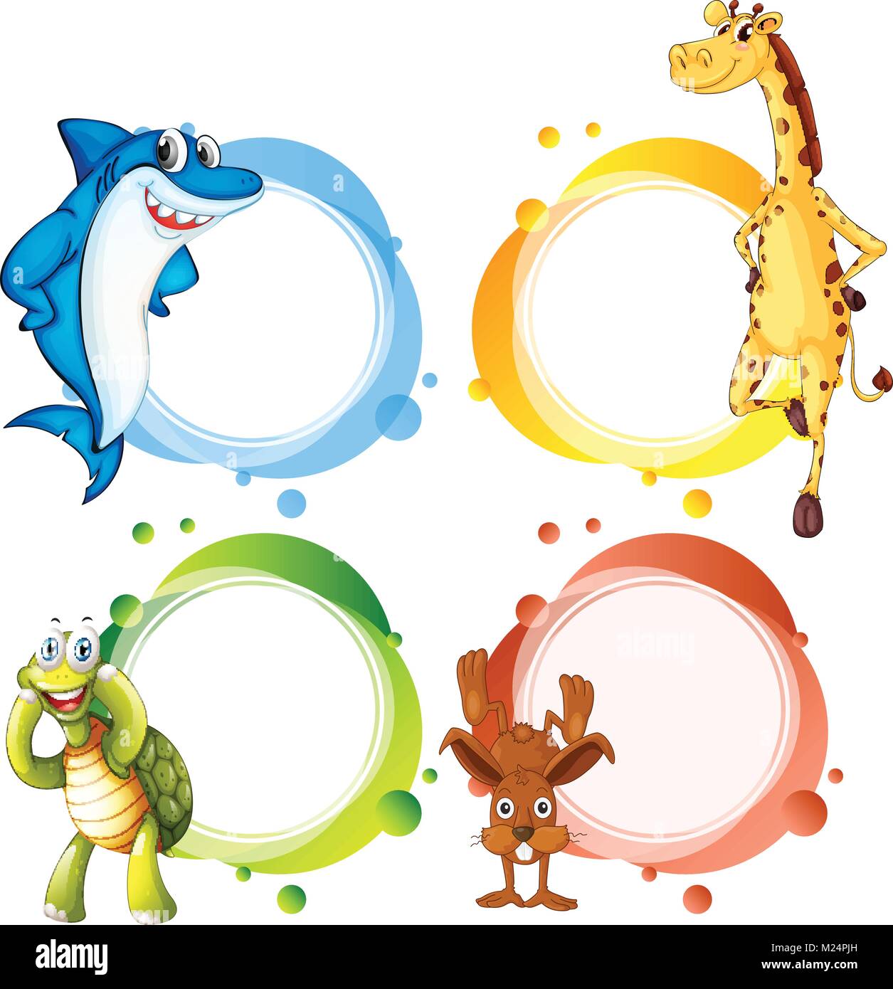 Banner template with wild animals illustration Stock Vector Image & Art ...