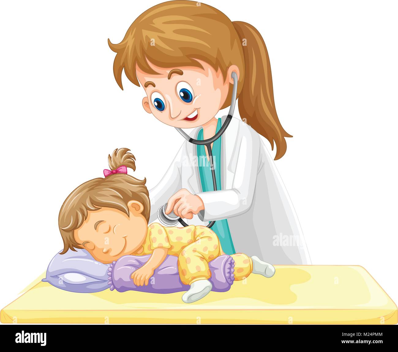 Doctor checking toddler Stock Vector Images - Alamy