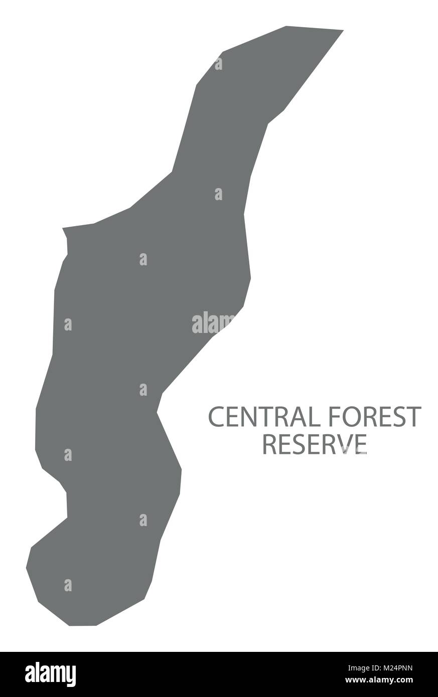 Central Forest Reserve map of Saint Lucia grey illustration silhouette ...