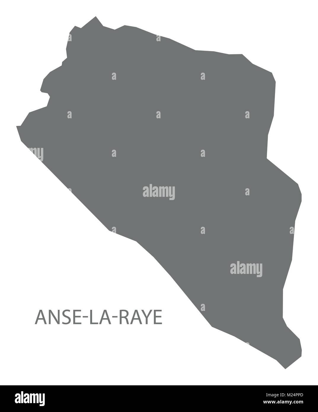 Anse-la-Raye map of Saint Lucia grey illustration silhouette shape ...