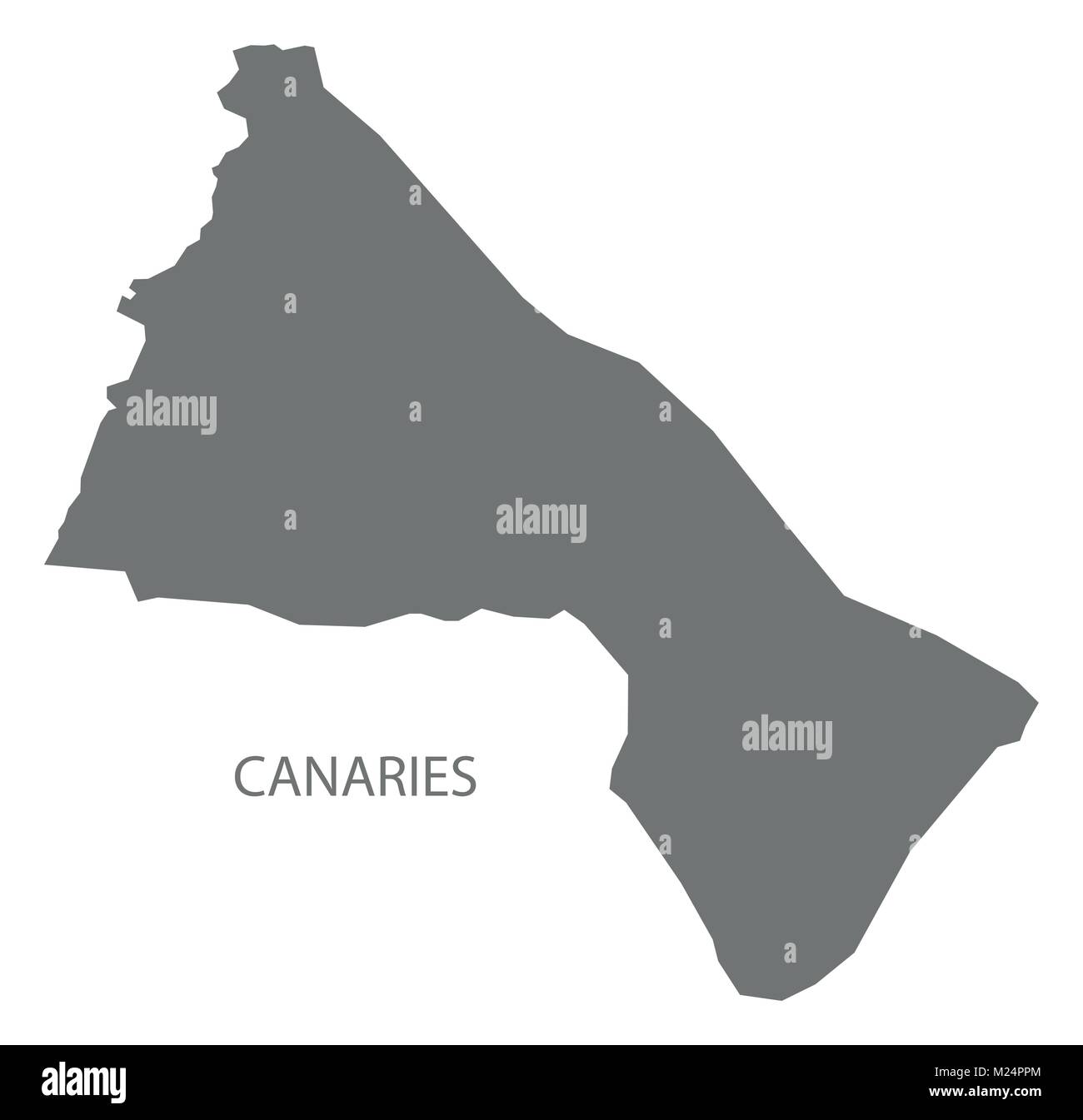 Canaries map of Saint Lucia grey illustration silhouette shape Stock ...