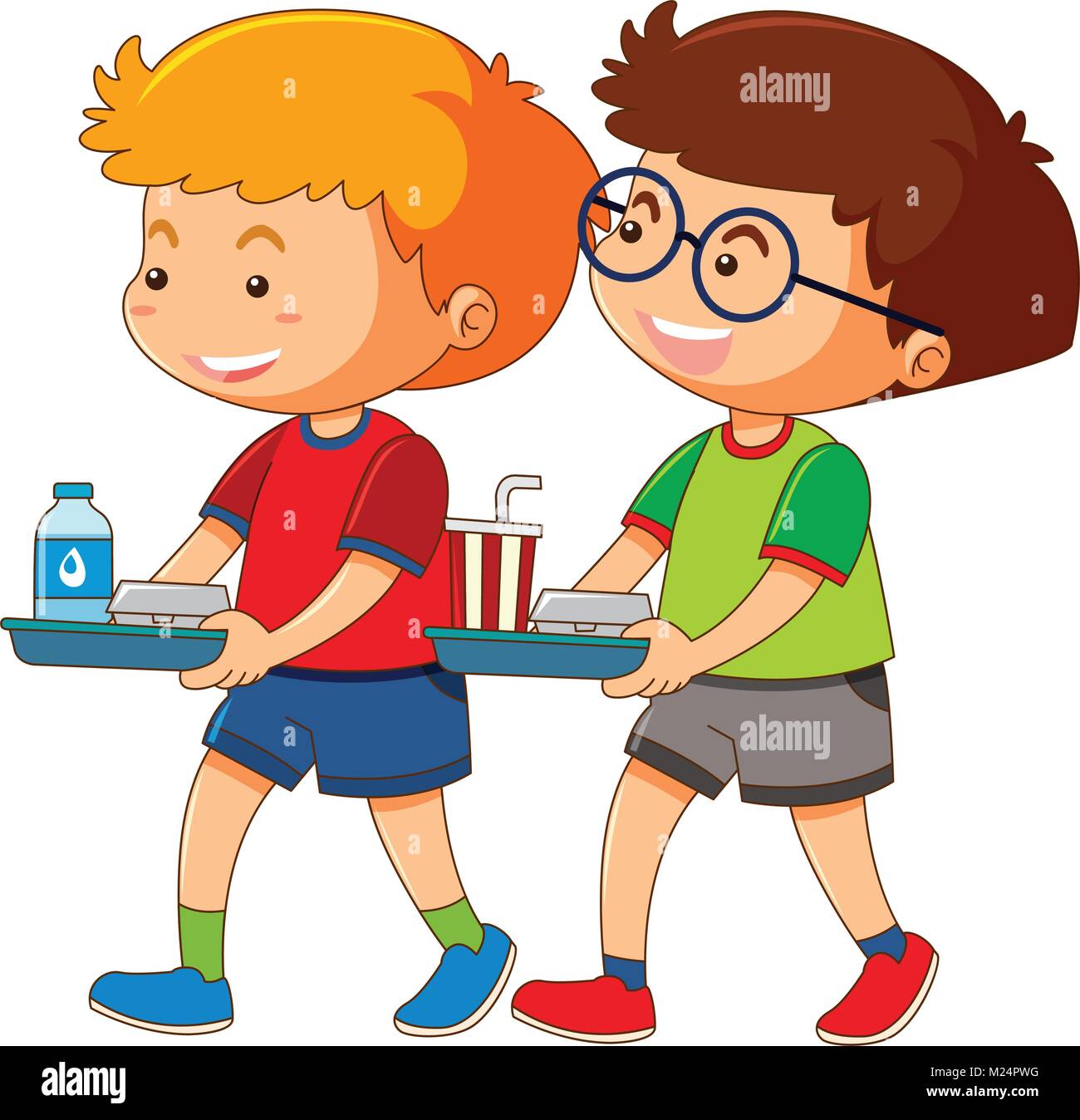 Children Sharing Food Clipart