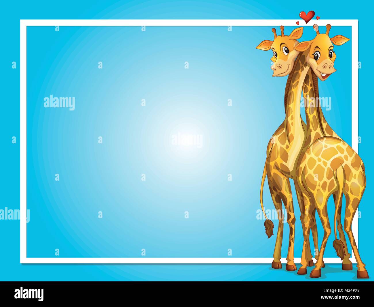 Frame design with two giraffes illustration Stock Vector Image & Art ...