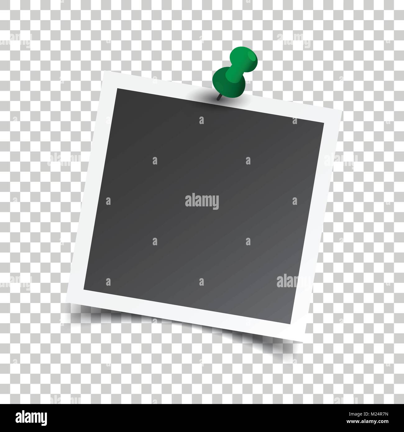 Photo frame with pin on isolated background. For your photography and ...