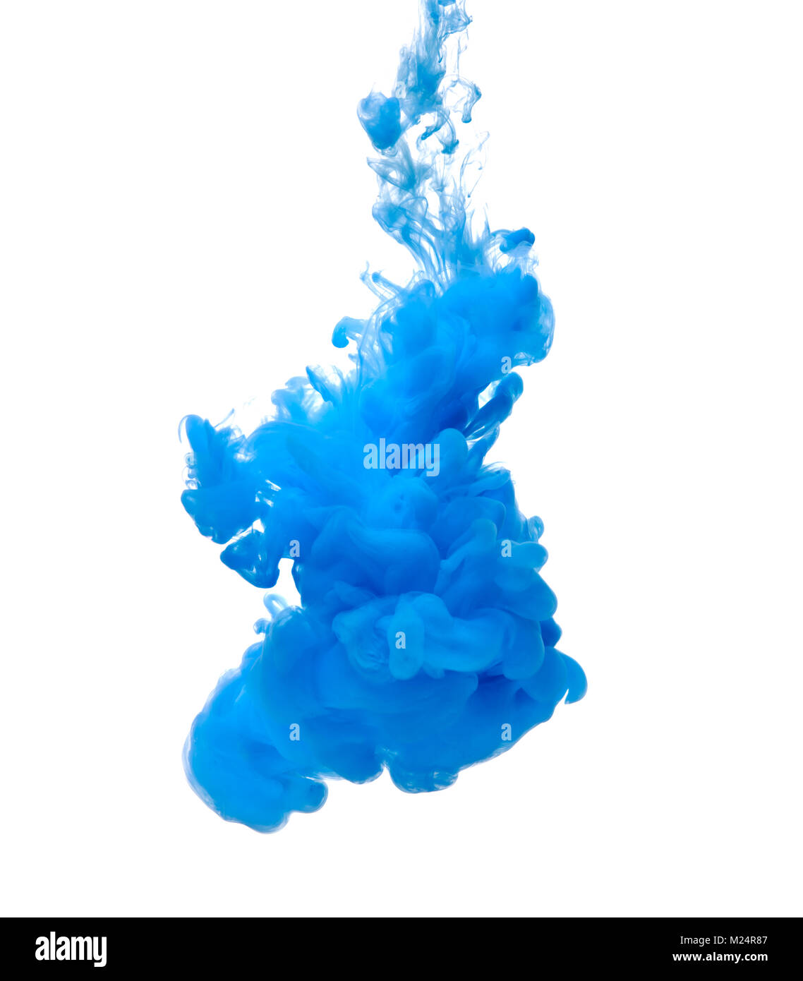 blue color paint pouring in water Stock Photo - Alamy