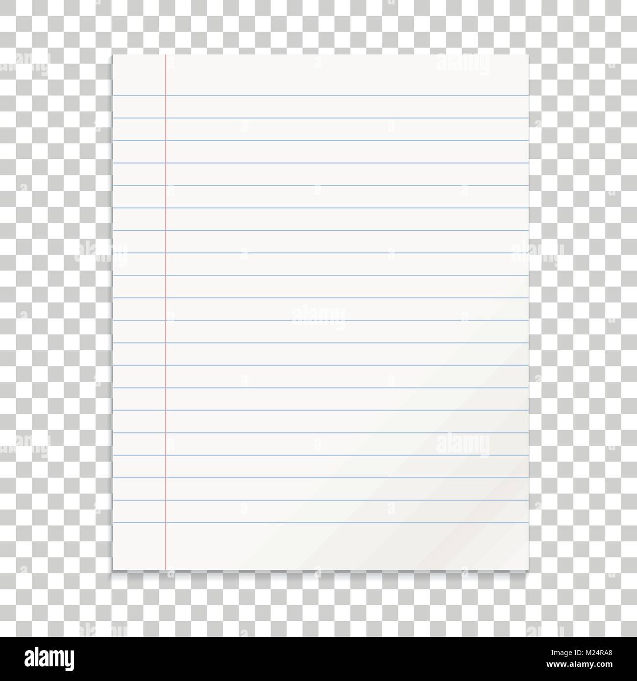 Realistic line paper note on isolated background Stock Vector Image ...