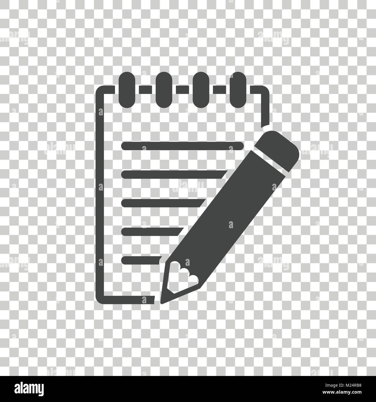 Document with pencil pictogram icon. Simple flat illustration for ...
