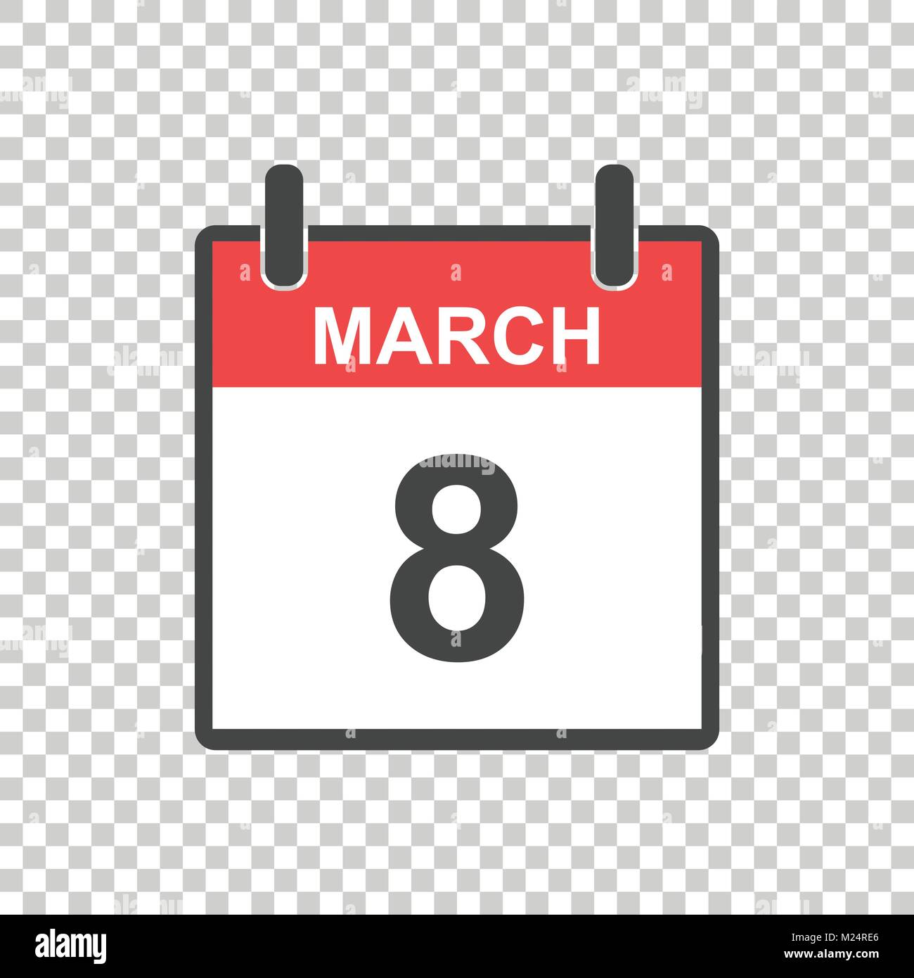 March 8 calendar icon. International womens day. Vector illustration in ...