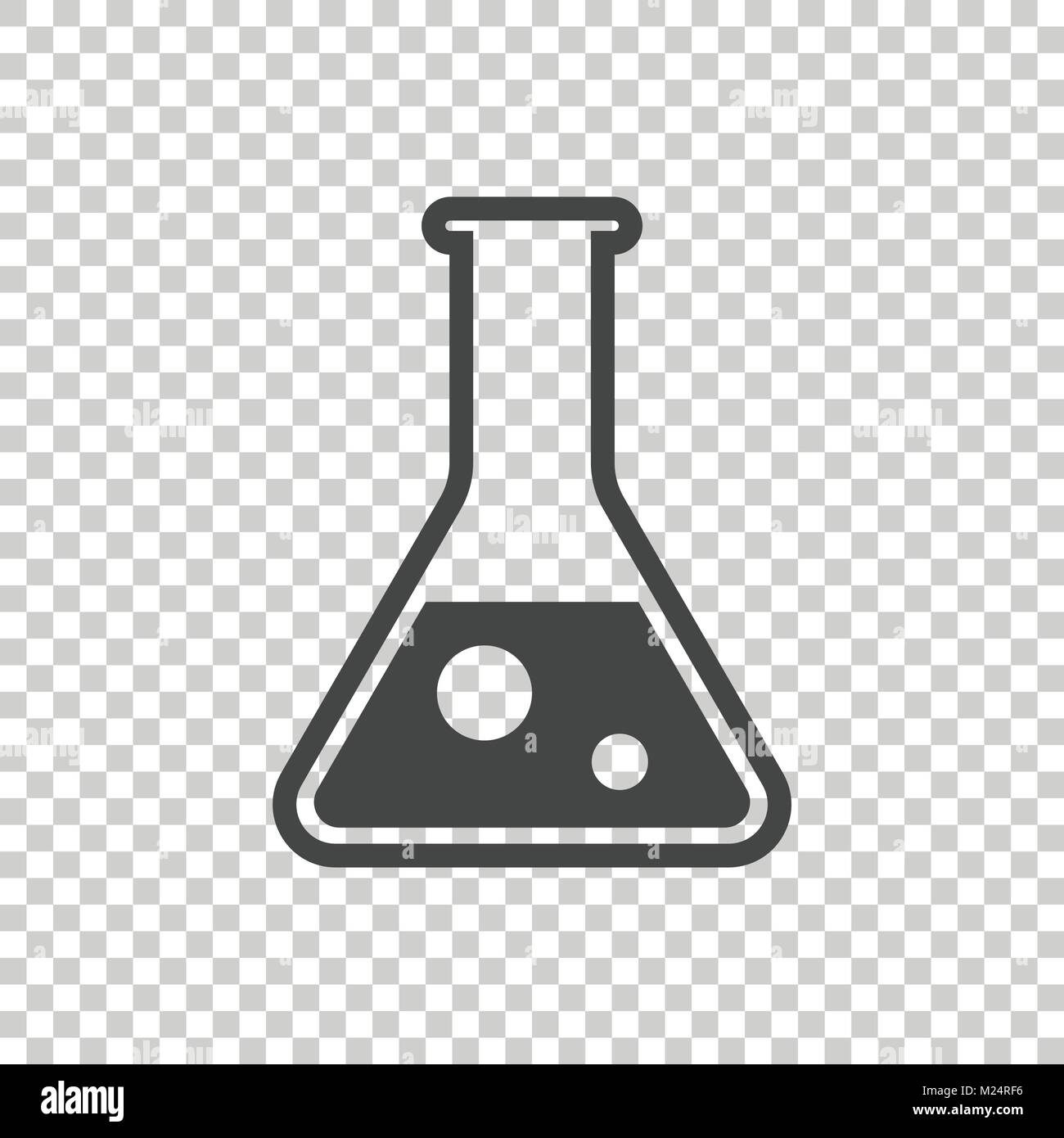 Chemical test tube pictogram icon. Chemical lab equipment isolated on ...
