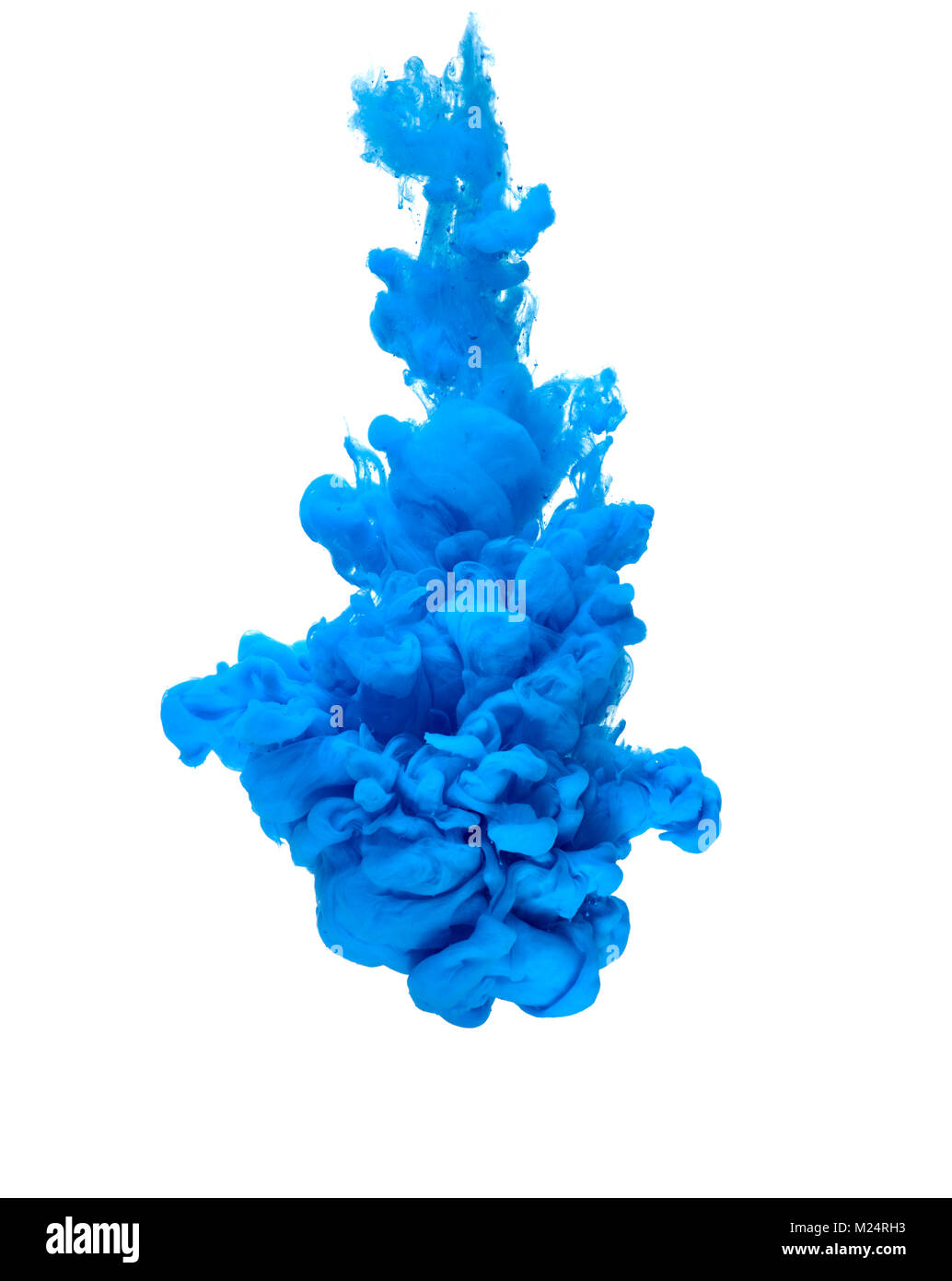 blue color paint pouring in water Stock Photo - Alamy
