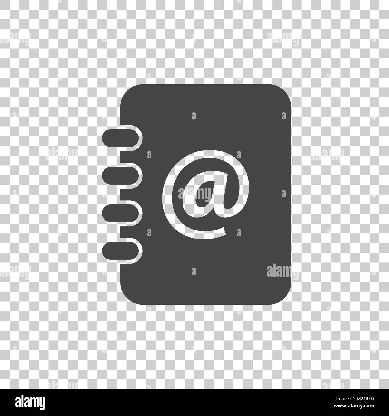 Address book icon. Email note flat vector illustration on isolated ...