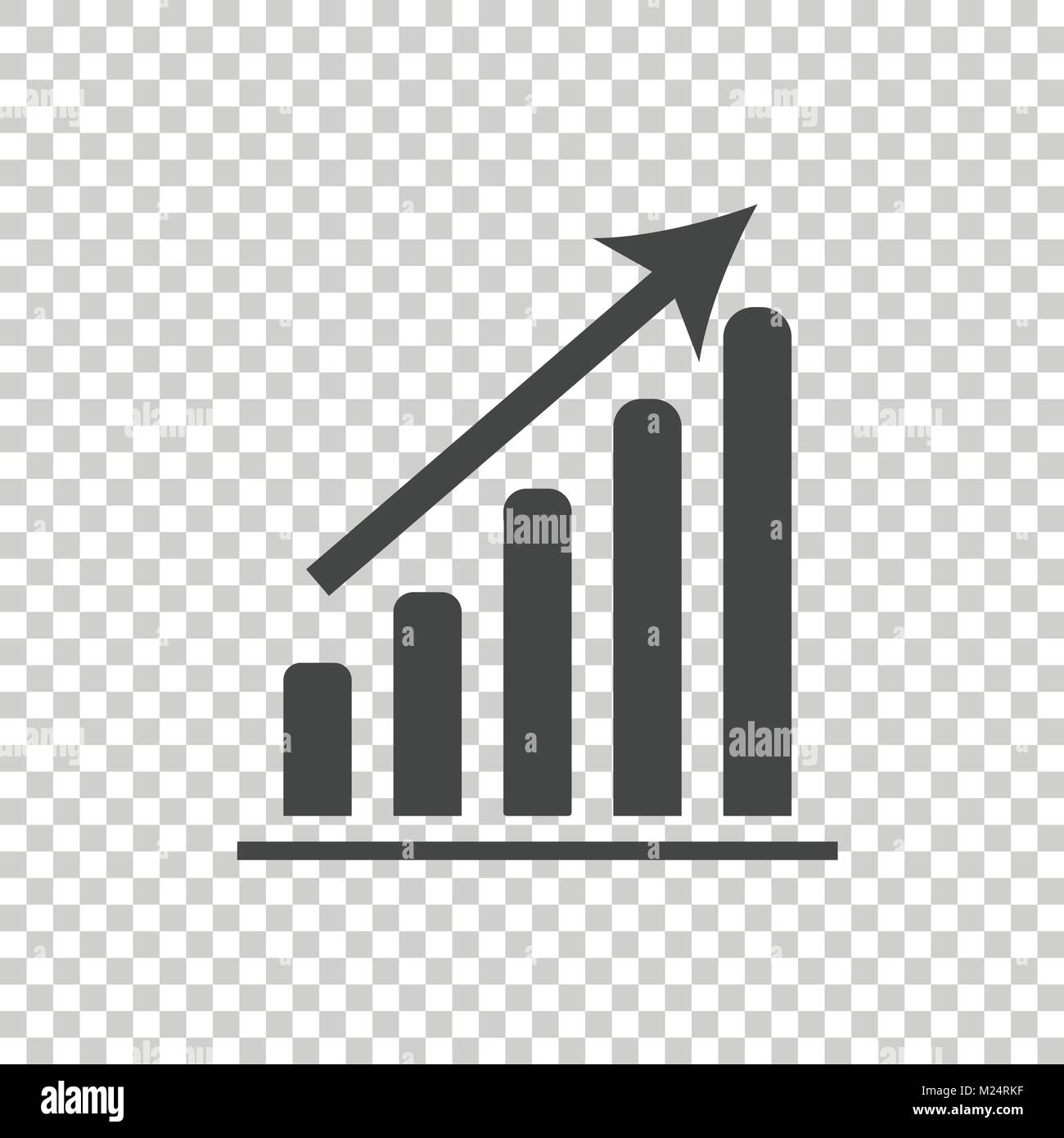 Business graph icon. Chart flat vector illustration on white background ...