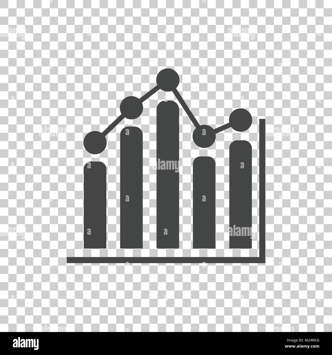 Business graph icon. Chart flat vector illustration on white background ...