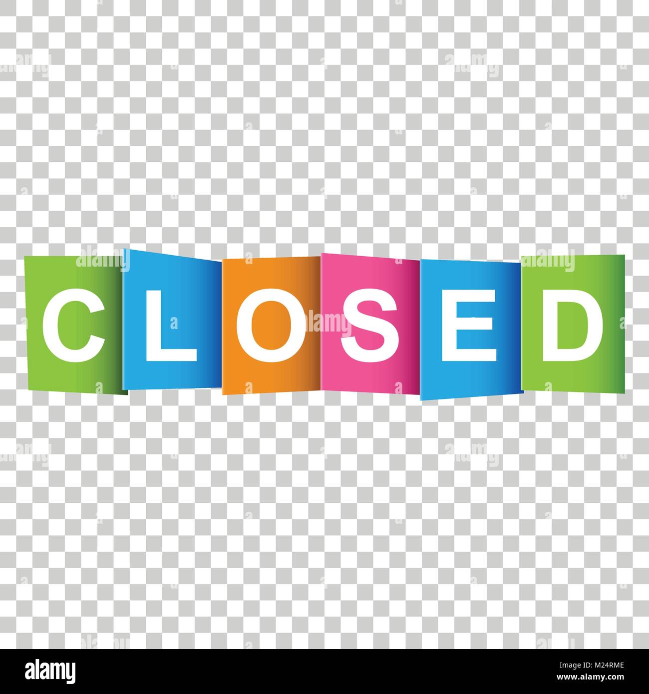 Closed tag. Market message. Flat vector illustration on white ...