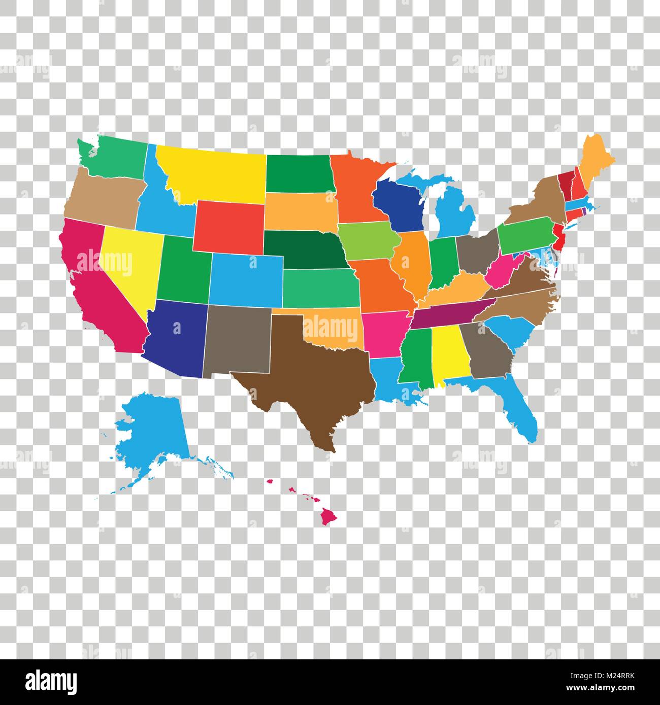 High detailed USA map with federal states. Vector illustration United ...