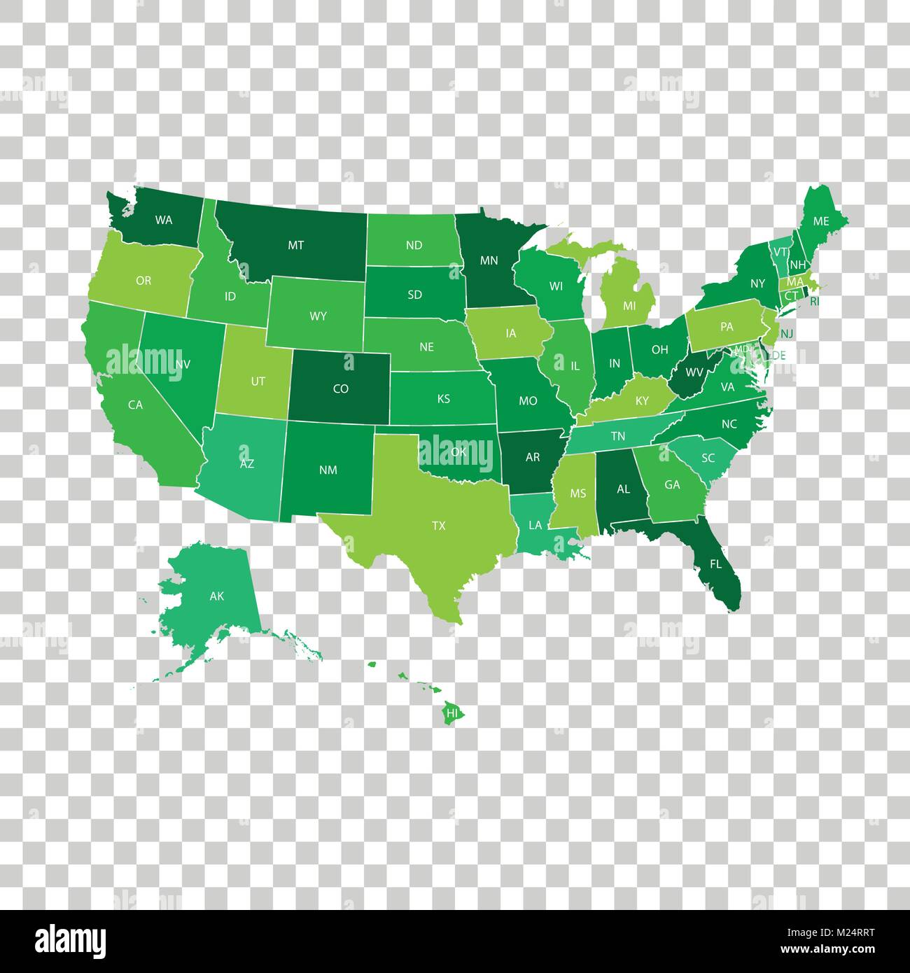 High detailed USA map with federal states. Vector illustration United ...