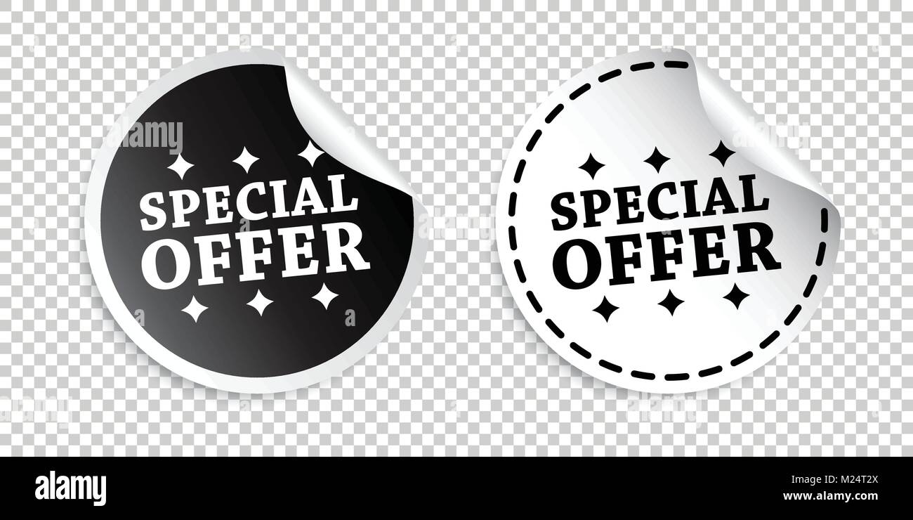 Special offer sticker. Black and white vector illustration Stock Vector ...
