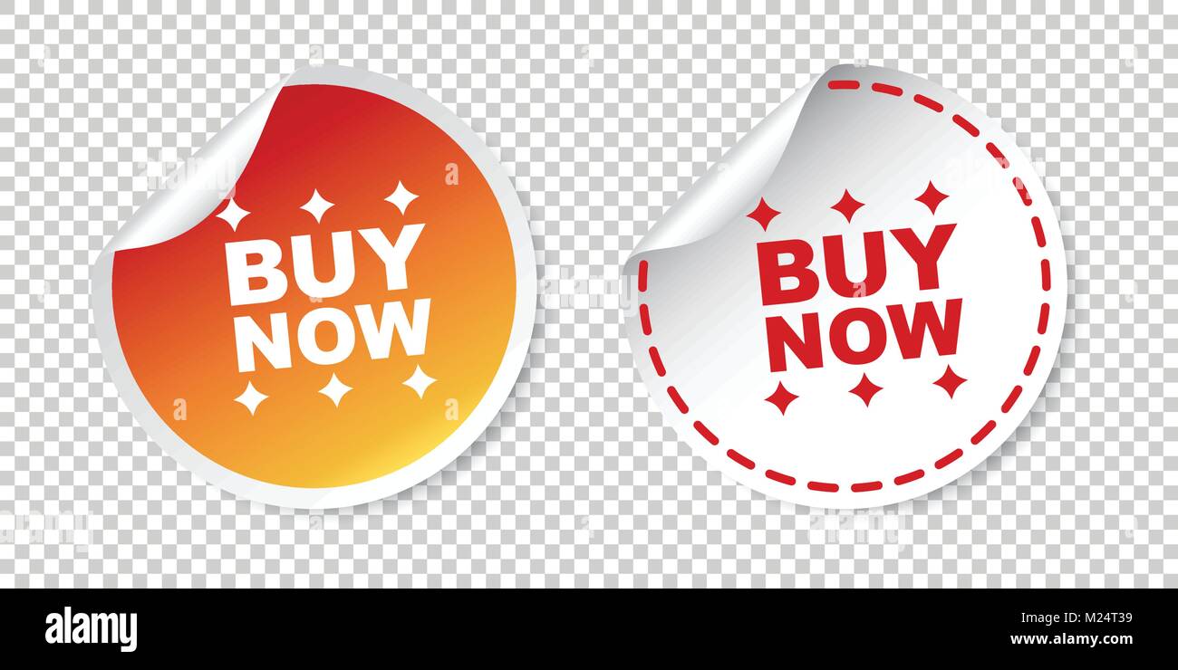 Buy now stickers. Vector illustration on isolated background Stock ...