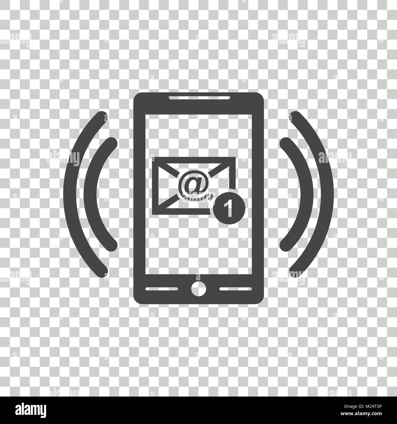 Smart phone with Email symbol on the screen. Vector illustration in ...