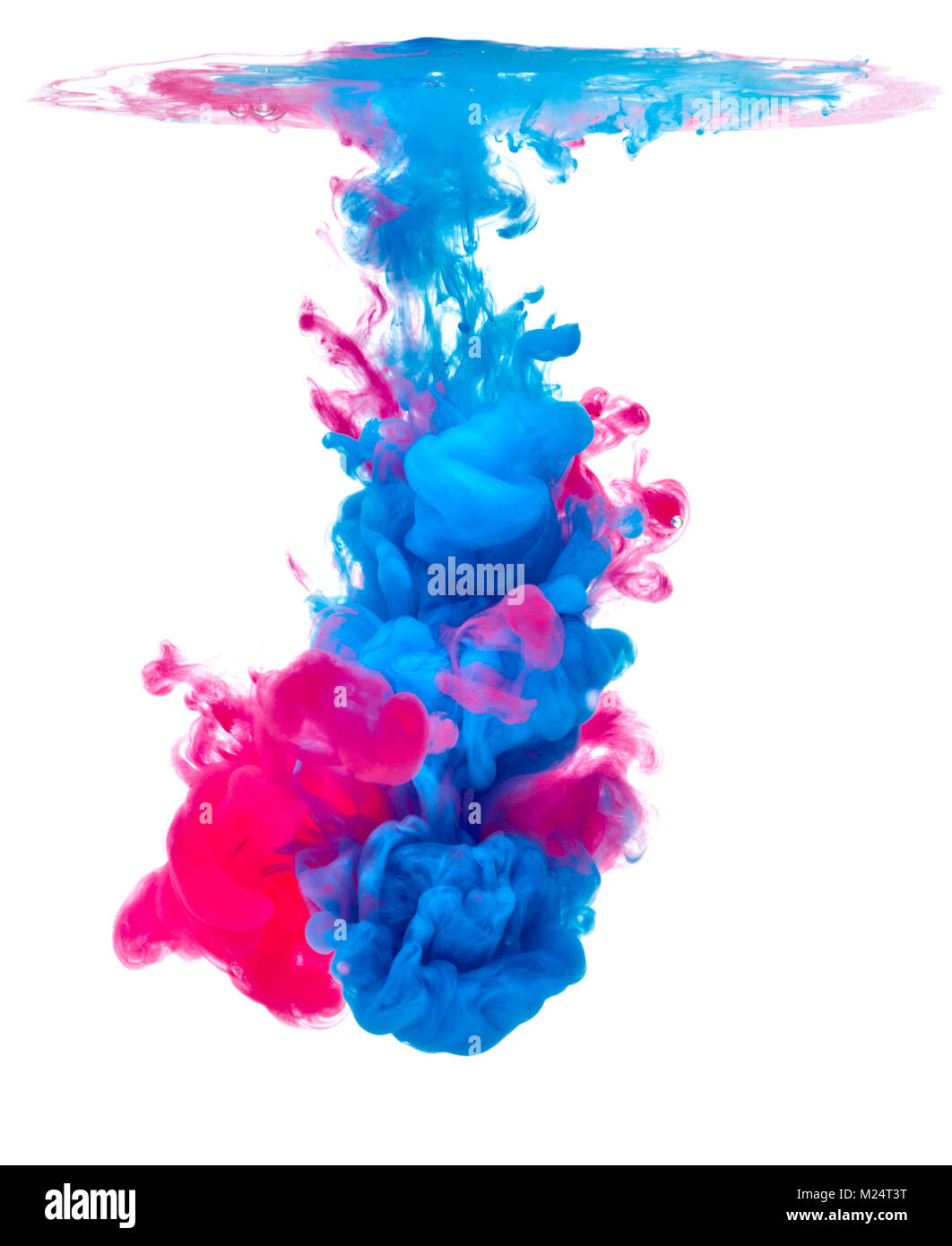 blue red paint in water Stock Photo - Alamy