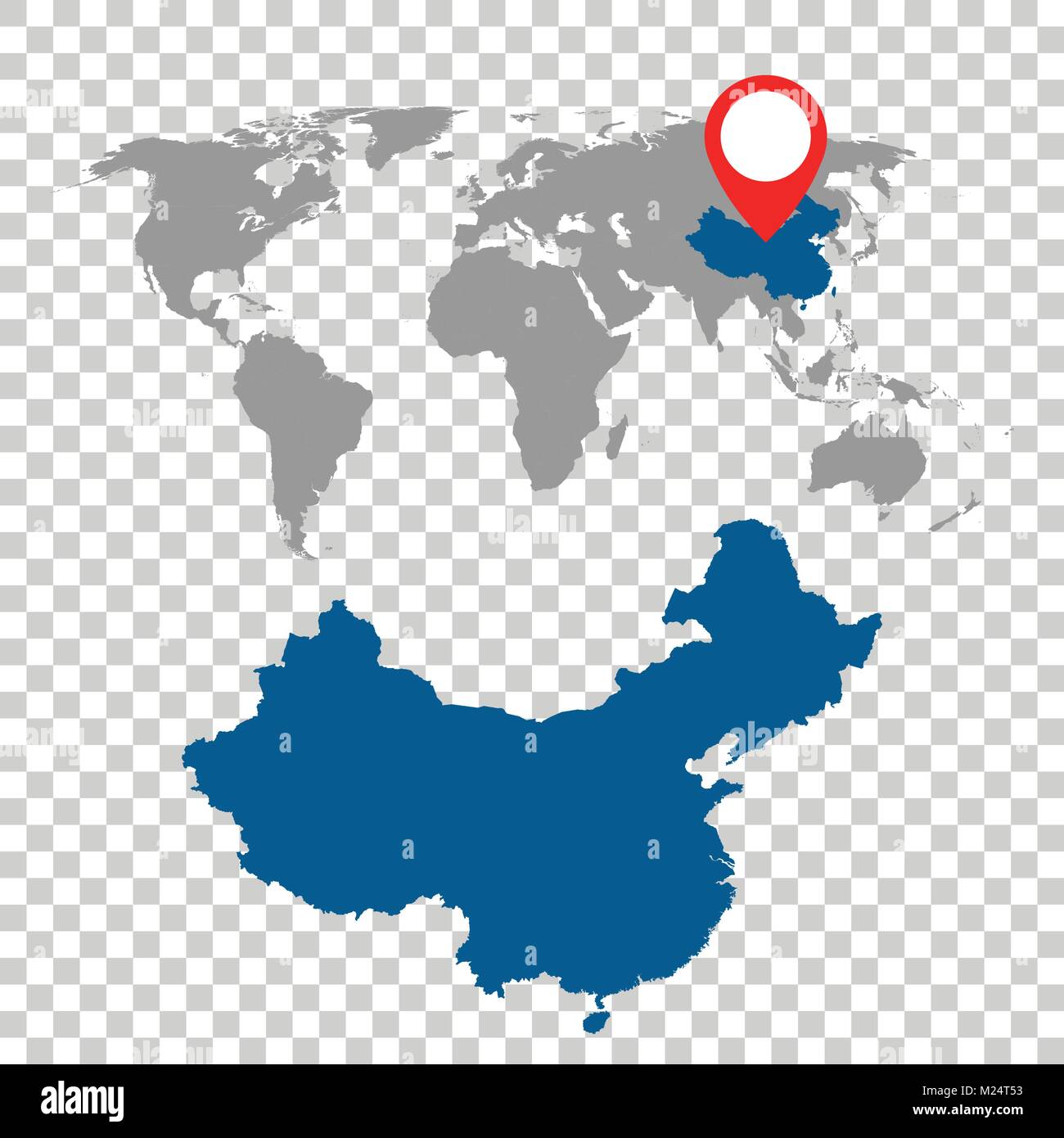 Detailed map of China and World map navigation set. Flat vector ...